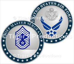 CHIEF MASTER SERGEANT PROMOTION COIN SHINY NICKEL 1.5 INCH