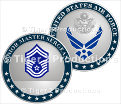 SENIOR MASTER SERGEANT PROMOTION COIN SHINY NICKEL 1.5 INCH